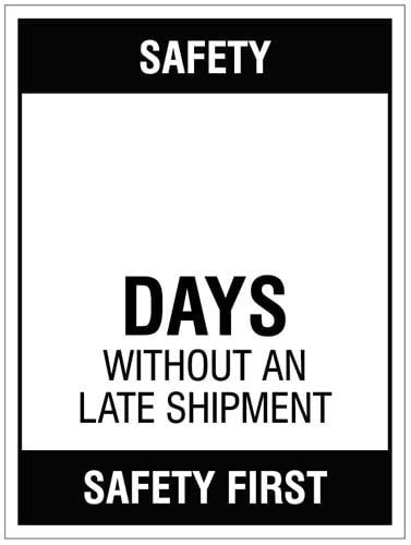 Safety … Days without an accident, 450x600mm rigid PVC with wipe clean ...