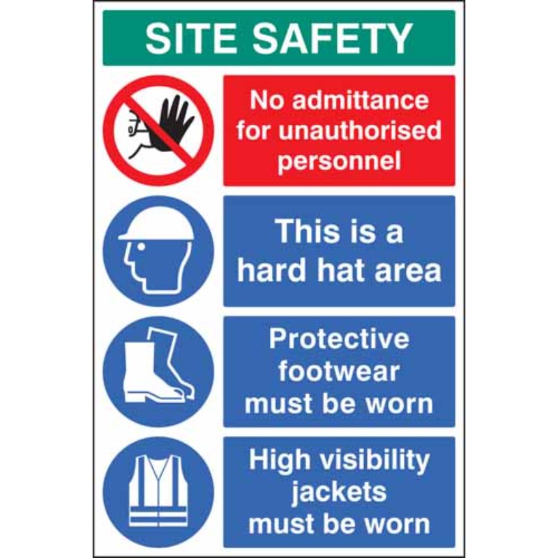 Site safety board 600x900mm 5mm pvc - 174 PPE