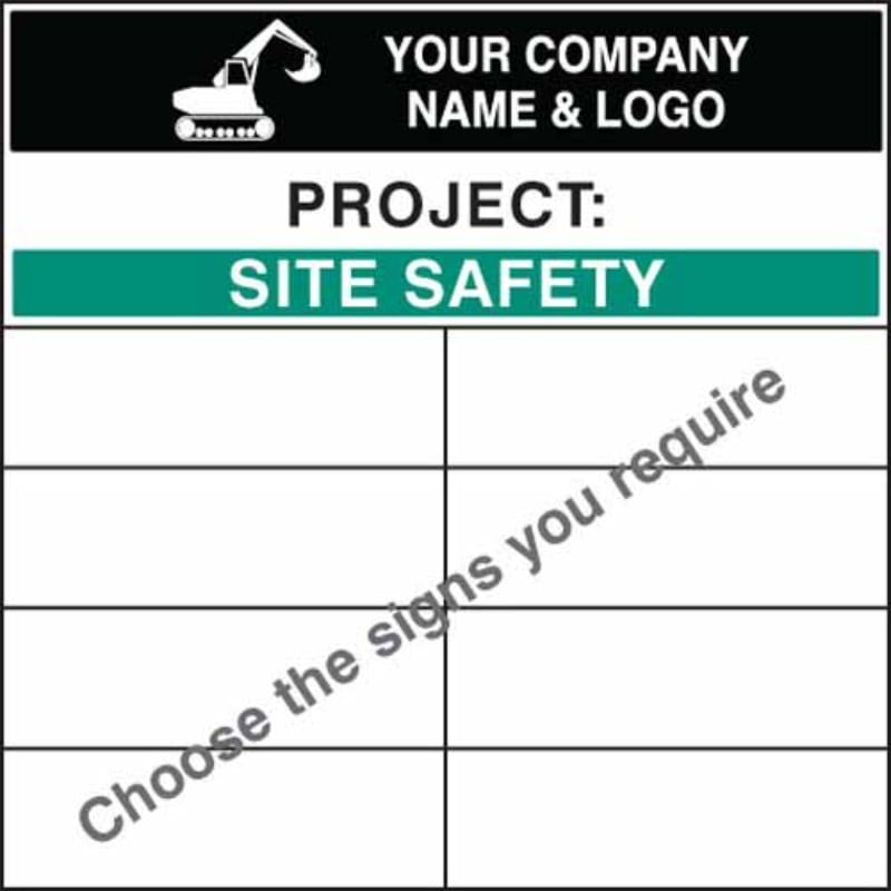 Personalised bespoke site safety board 1200x1200mm - 174 PPE